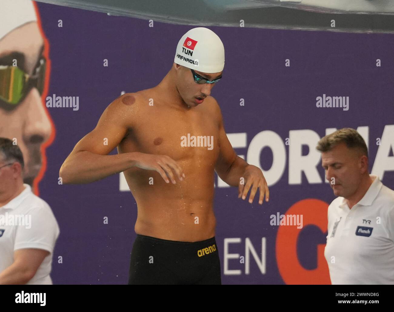 JAOUADI Ahmed of Tunisie final 400 M FREESTYLE Men during the Giant ...
