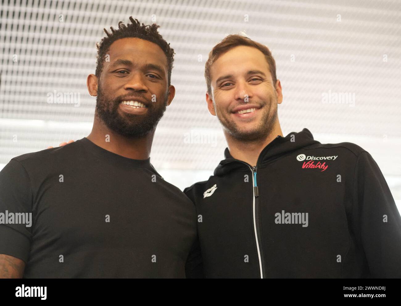 Chad LE CLOS of SOUTH AFRICA and SIYA KOLISI during the Giant Open 2024 ...