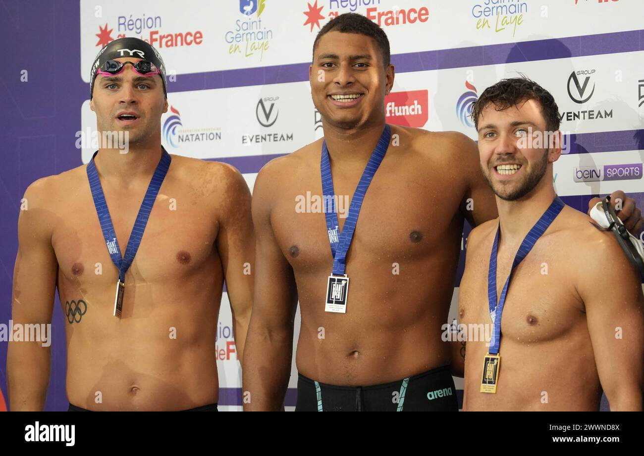 ANDREW Michael of USA , NDOYE-BROUARD Yohann of France and TOMAC Mewen ...