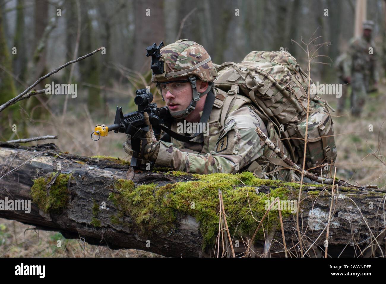 U.S. Army Pfc. Ethan Guy, a wheeled vehicle mechanic with the 421st ...