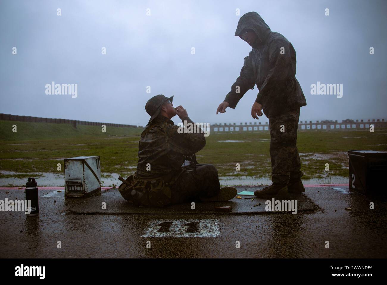 A U.S. Marine Corps recruit with Delta Company, 1st Recruit Training ...