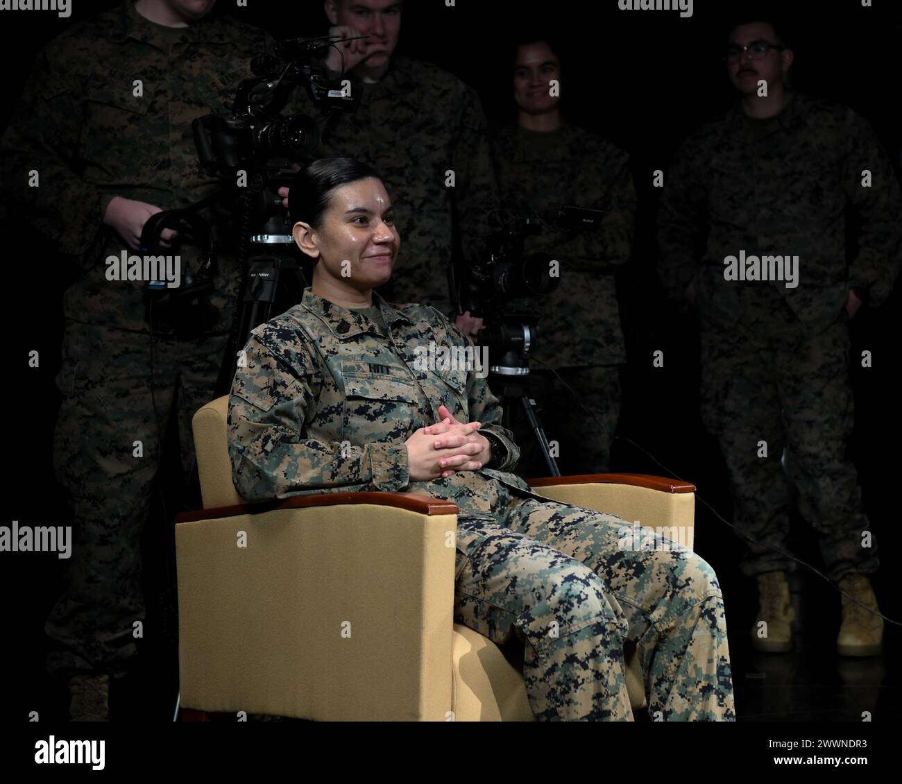 U.S. Marine Corps Staff Sgt. Laiqa Hitt, operations chief with Marines ...