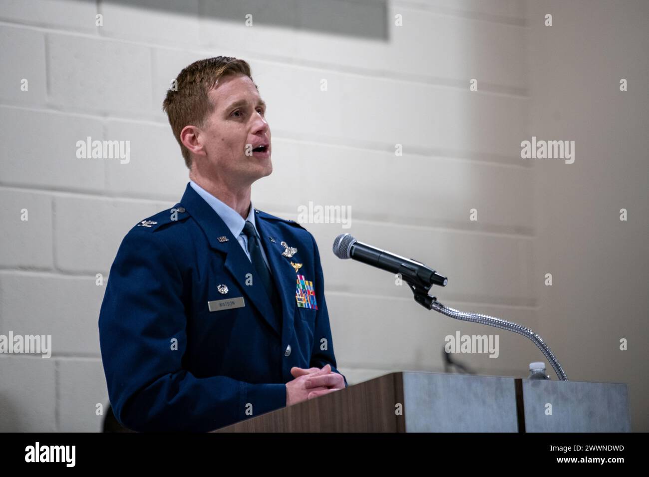 Col. Britt Watson, 172nd Airlift Wing Commander, provides special ...