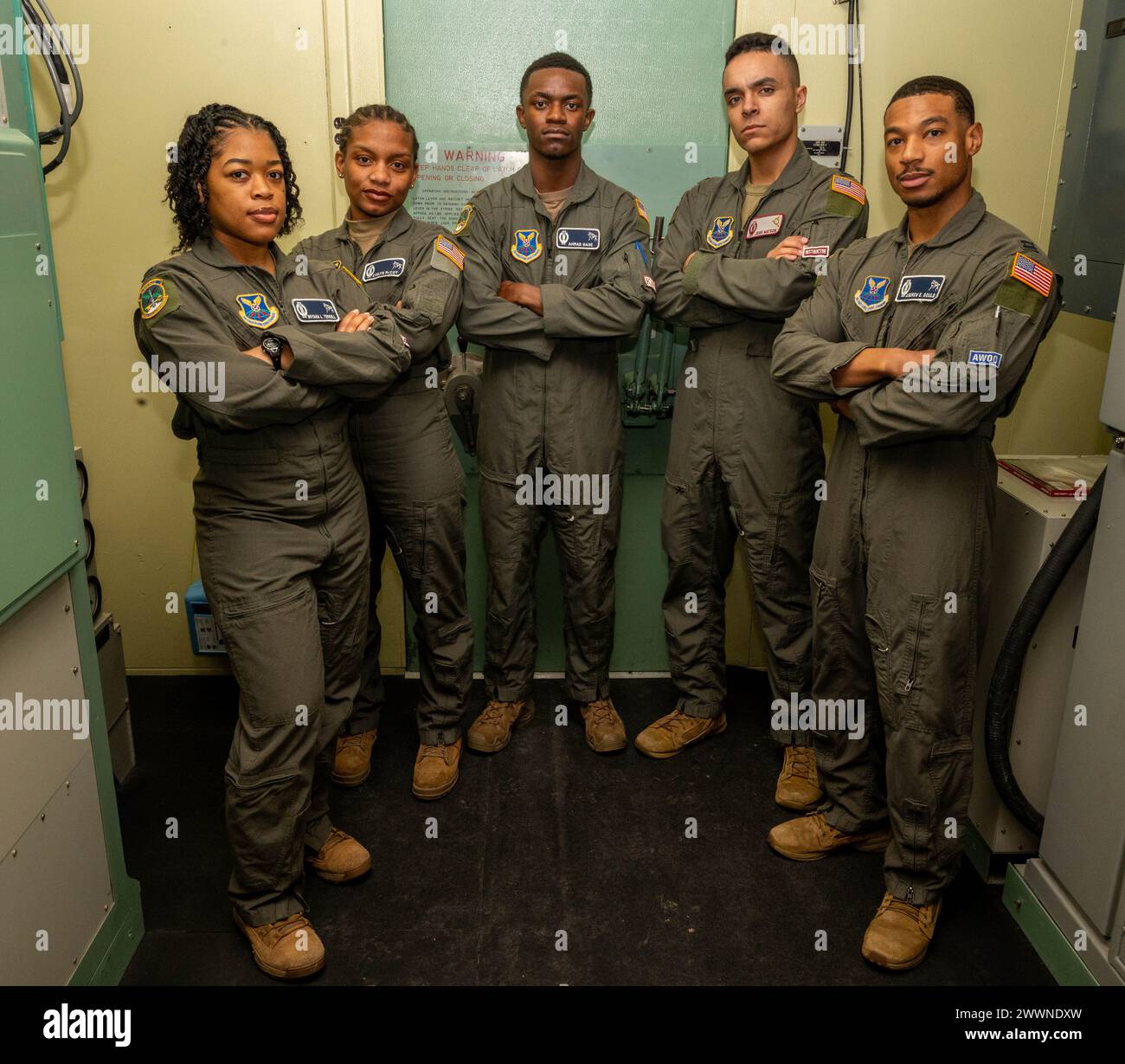 91st Missile Wing missileers pose in a missile procedure trainer in ...