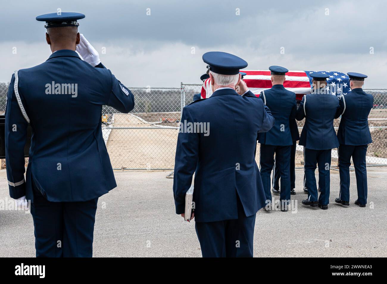 Soldiers with the Fort Sam Houston Caisson Section carry the flag ...