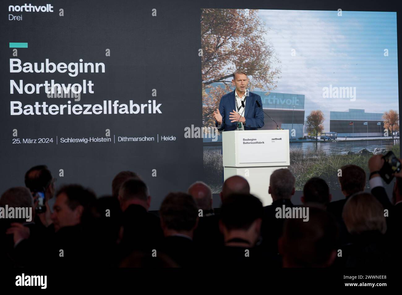Hedwigenkoog, Germany. 25th Mar, 2024. Peter Carlsson, CEO of Northvolt ...