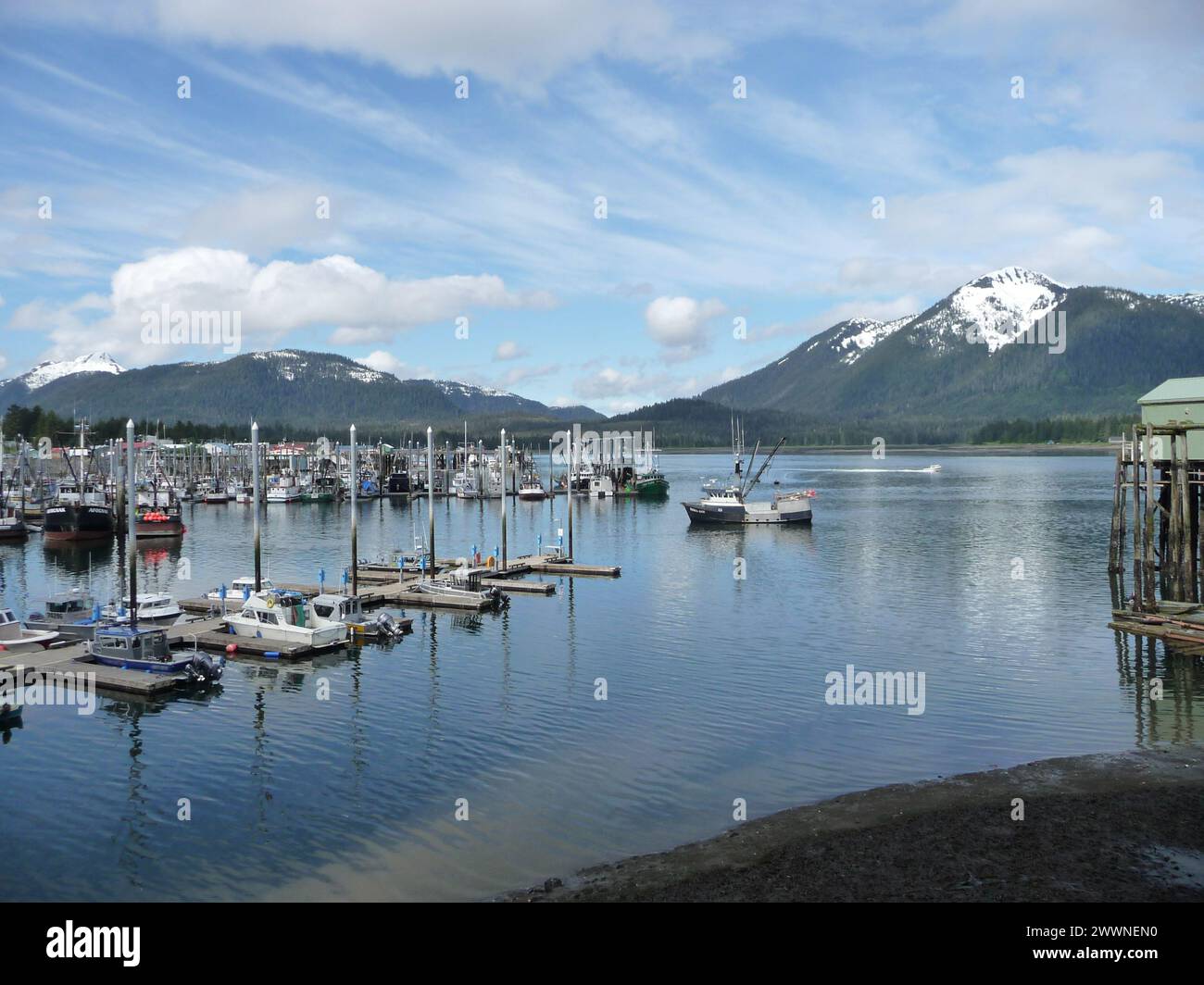 Shown here, a boat is high centered on the shoals within the Petersburg ...