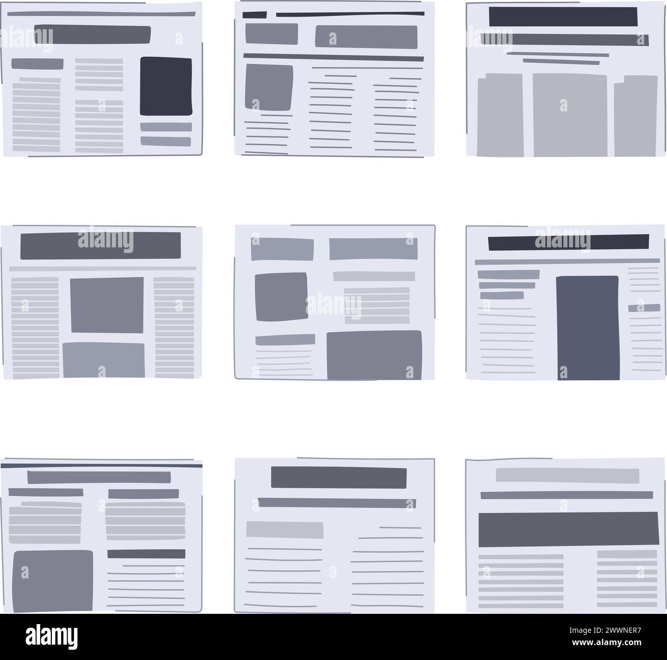 financial newspaper set cartoon vector illustration Stock Vector Image ...