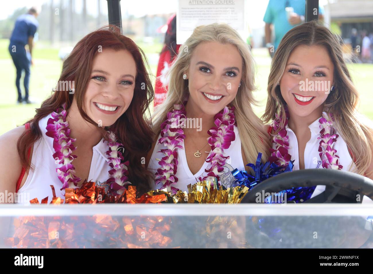 NFL cheerleaders Mary Naylor, left, Meghan Pederson, center, and Kacey ...