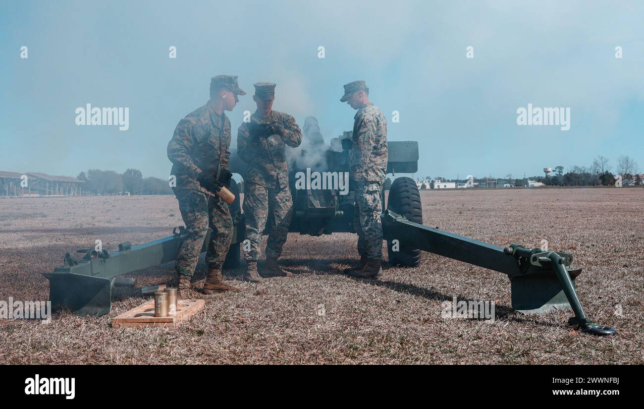 U.S. Marine Corps Lance Cpl. James Thurman, an ammo technician, left ...