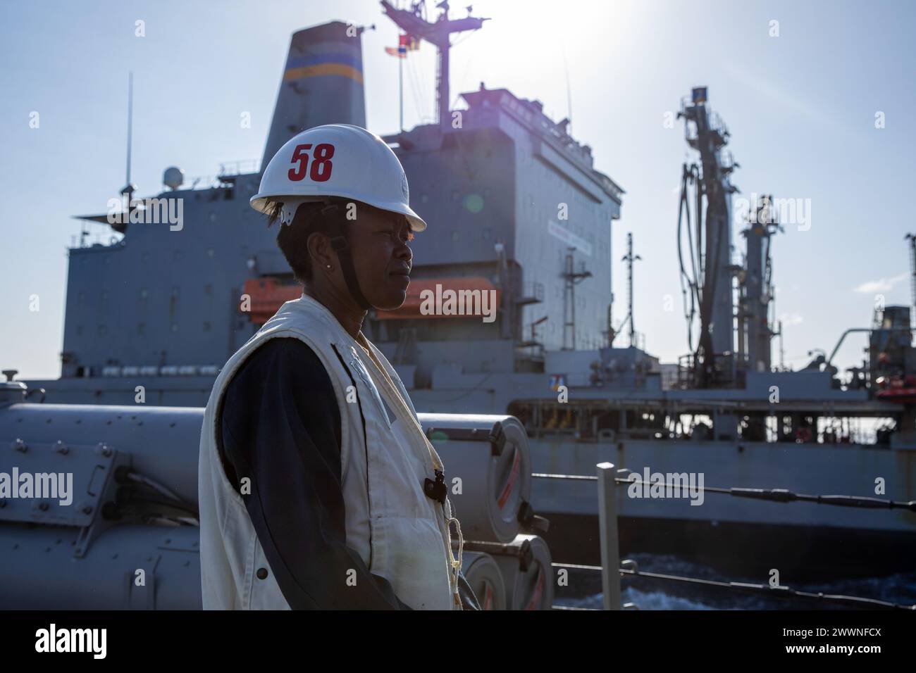 240201-N-DY413-1624 RED SEA (Feb. 1, 2024) The command master chief of ...