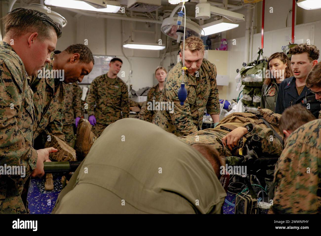 U.S. Navy medical personnel with the 31st Marine Expeditionary Unit ...