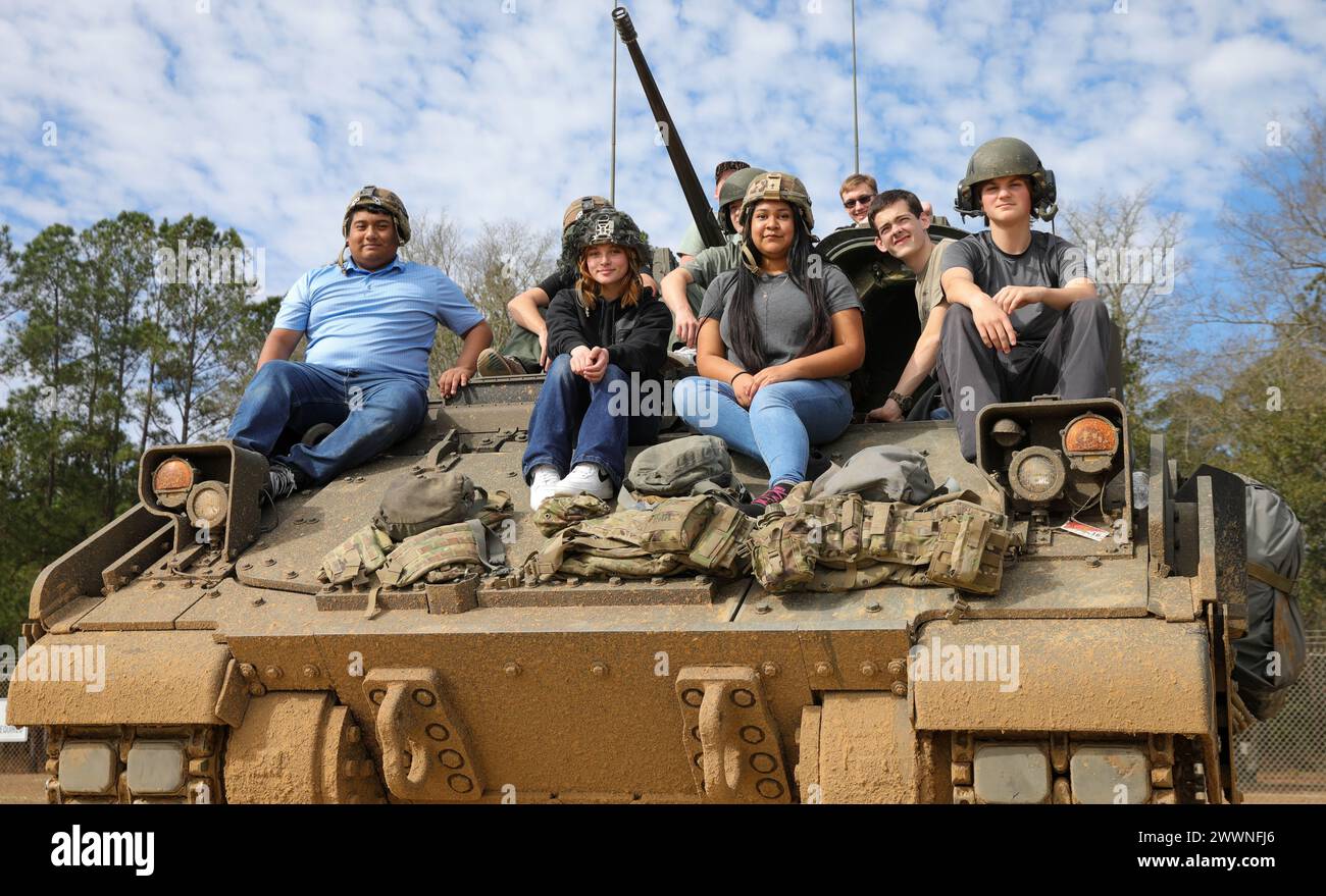 Wayne County High School JROTC Cadets gather for a photo on a Bradley ...