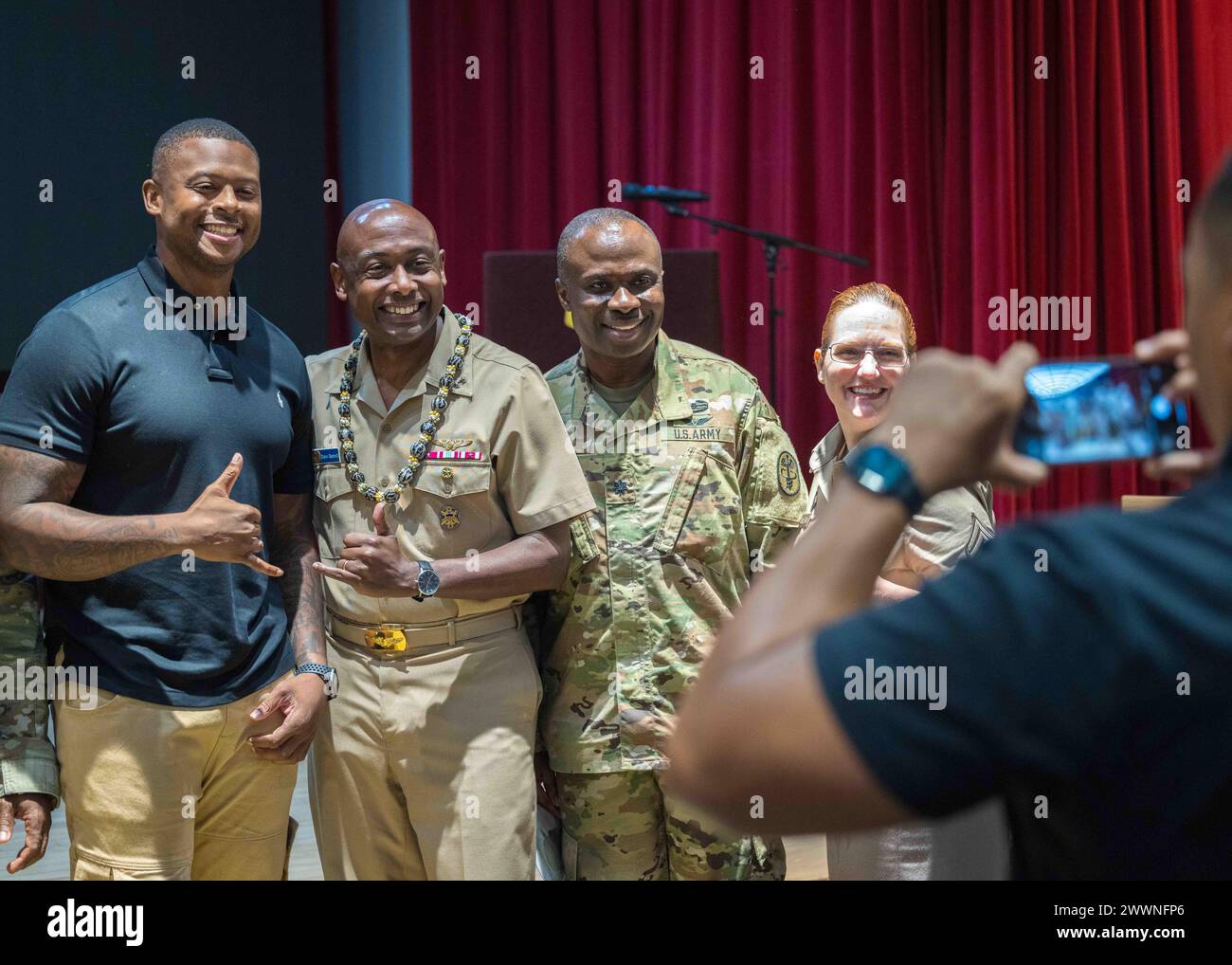 Rear Adm. Stephen Barnett, Commander, Navy Region Hawaii, delivers his ...