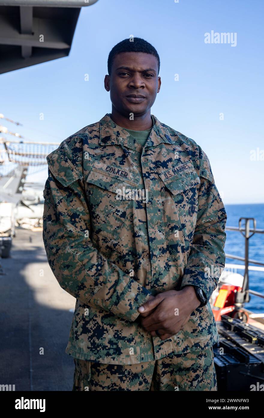 U.S. Marine Corps Gunnery Sgt. Jason Colker, born in Sierra Leone, West ...