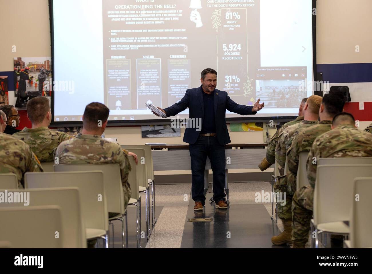 Chad C. Ballance (center), the senior recruiter for the Department of ...