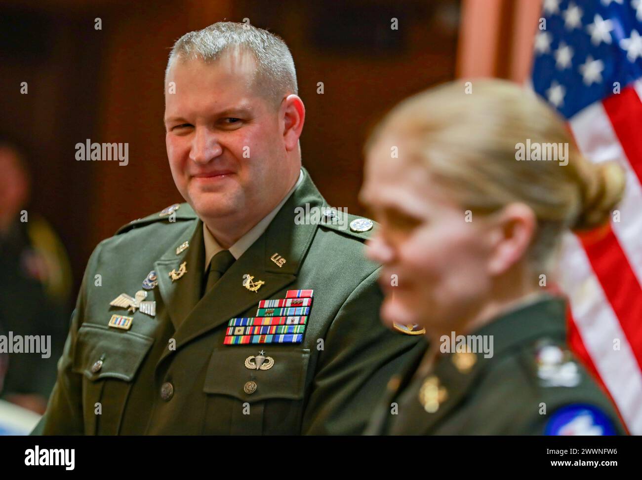 Col. Joseph Venghaus, Trial Judge, 5th Judicial Circuit, listens as Col ...