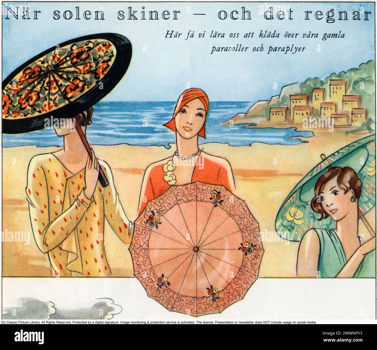 Fashion in the 1920s. Three women in typical 1920s outfits, hats and ...