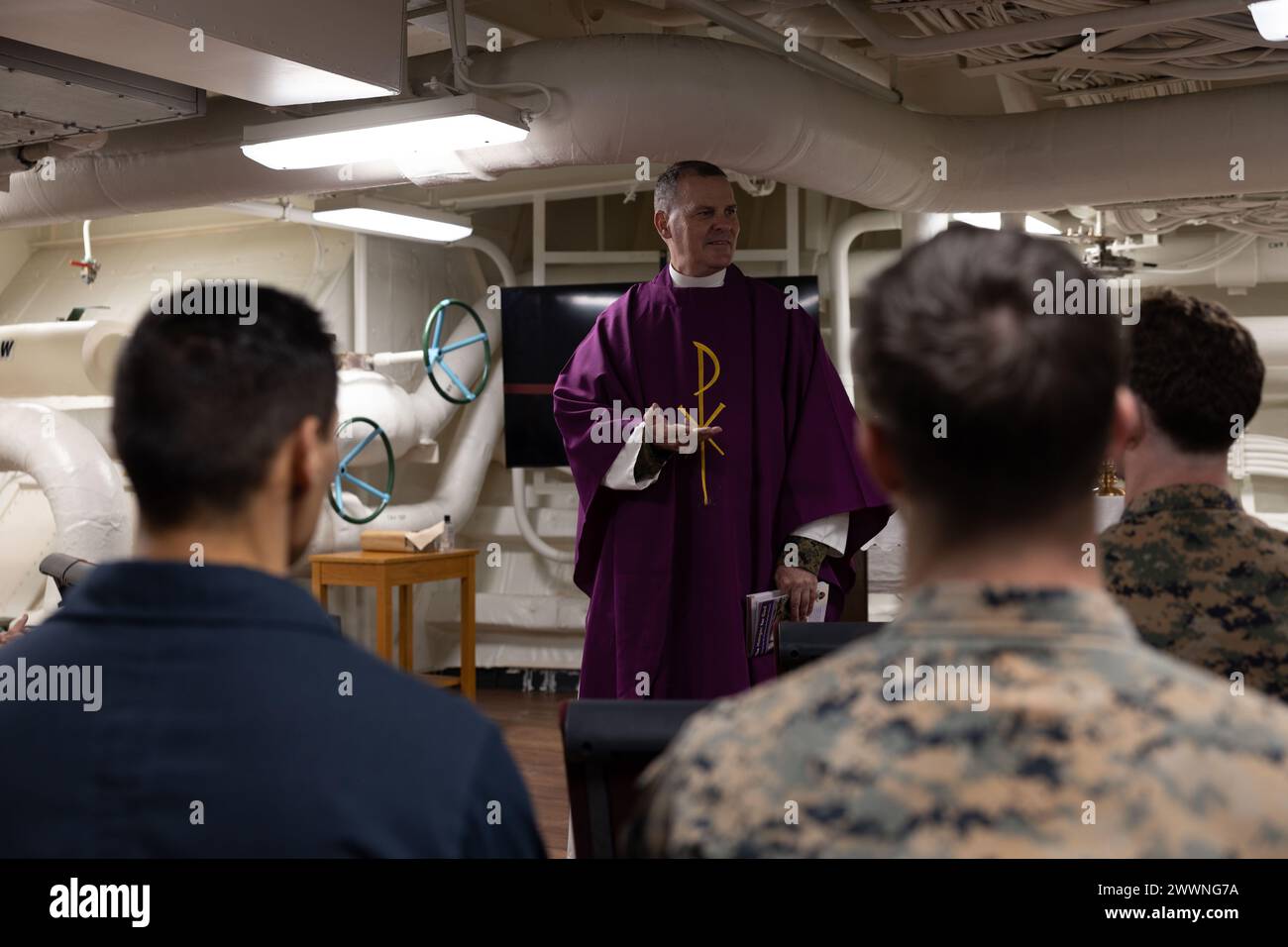 U.S. Navy Cmdr. Daniel Fullerton, the chaplain of the amphibious ...