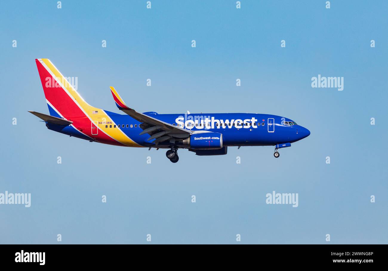 FORT MYERS, FLORIDA, USA - 27 FEB 2024. Southwest Airlines N406WN ...