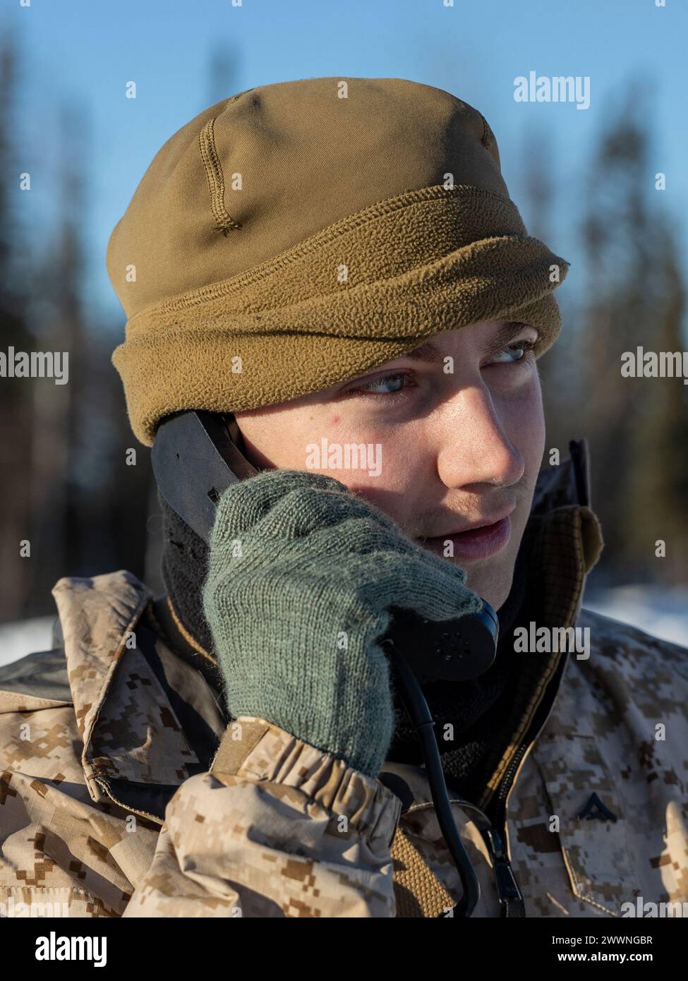 U.S. Marine Corps Lance Cpl. Erik Bahner, a radio operator with Fox ...