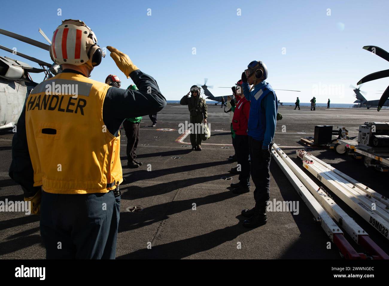 240212-N-PV534-4016 PACIFIC OCEAN (Feb. 12, 2024) Sideboys render ...