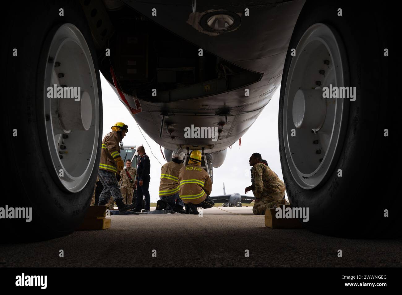 U.S. Air Force and Japan Air Self-Defense Force firefighters practice ...