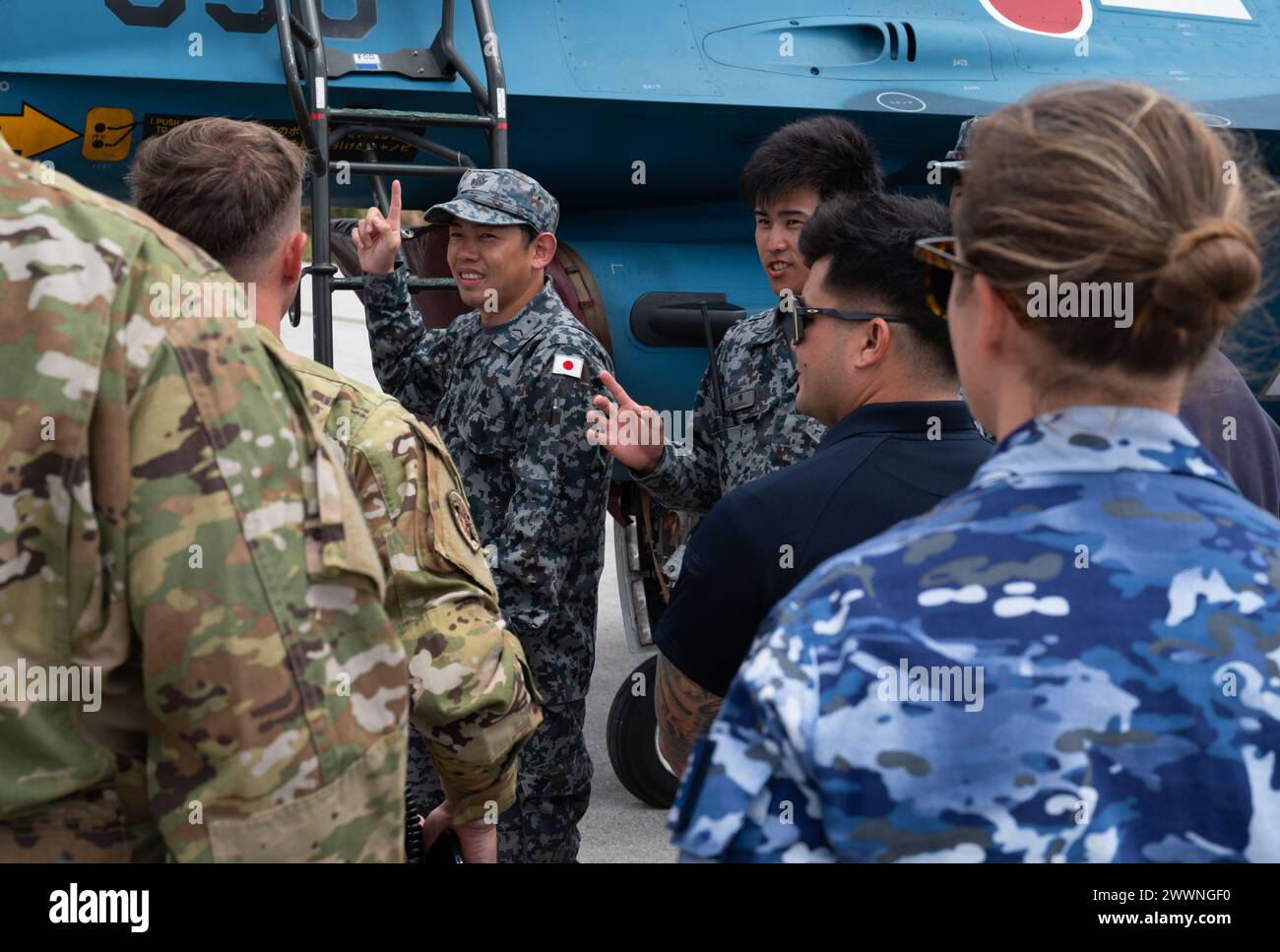 Members of the Japan Air Self-Defense Force talk about emergency rescue ...