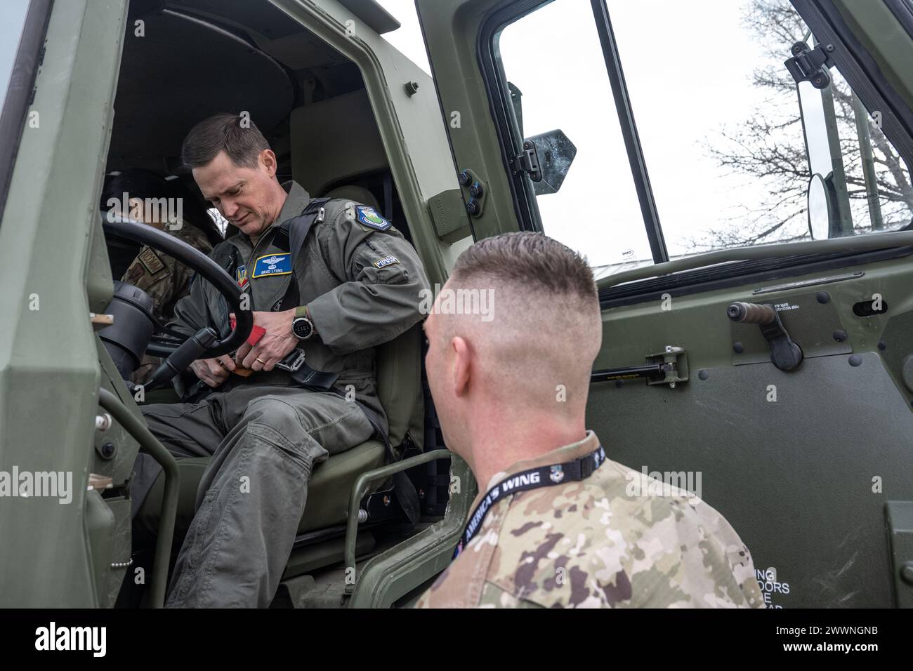 U.S. Air Force Maj. Gen. David Lyons, 15th Air Force Commander, learns ...