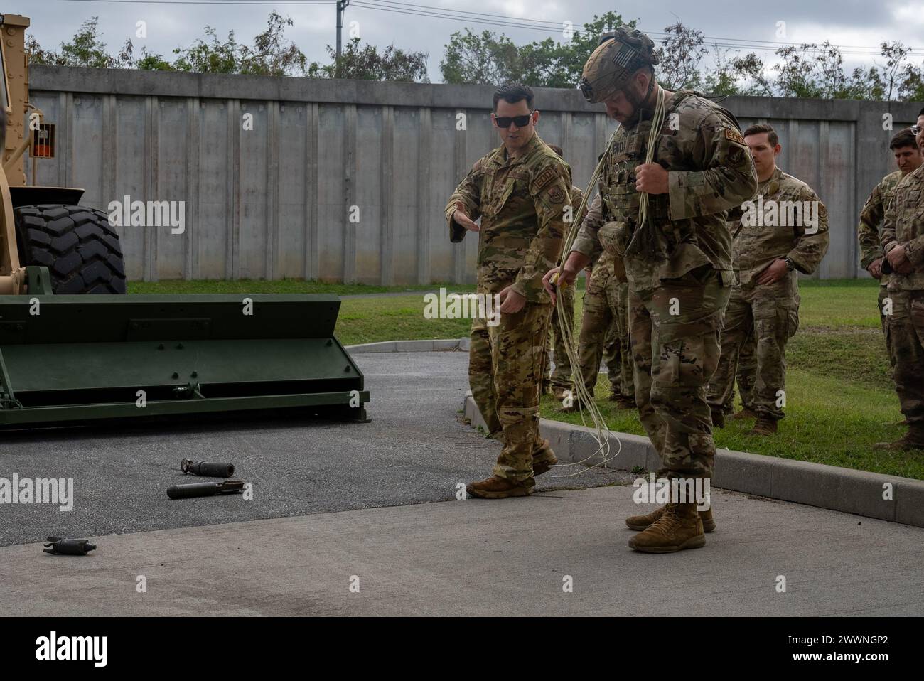 U.S. Air Force Tech. Sgt. Nathanael Banden, right, 18th Civil Engineer ...