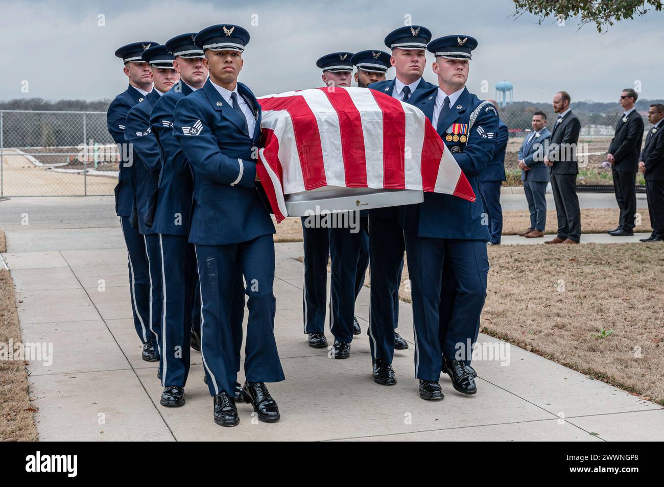 Soldiers with the Fort Sam Houston Caisson Section carry the flag ...