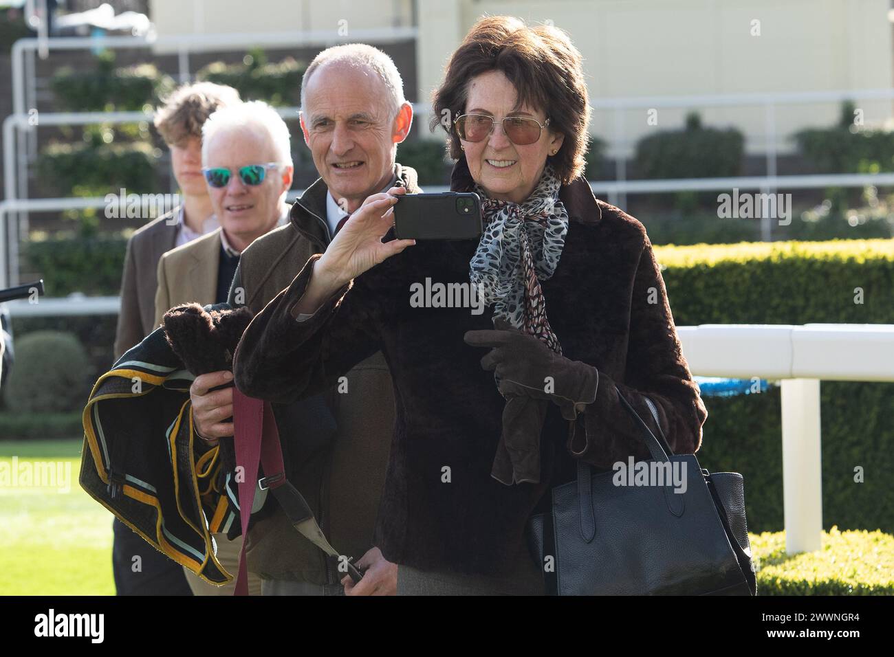 Ascot, Berkshire, UK. 24th March, 2024. Trainer Venetia Williams ...