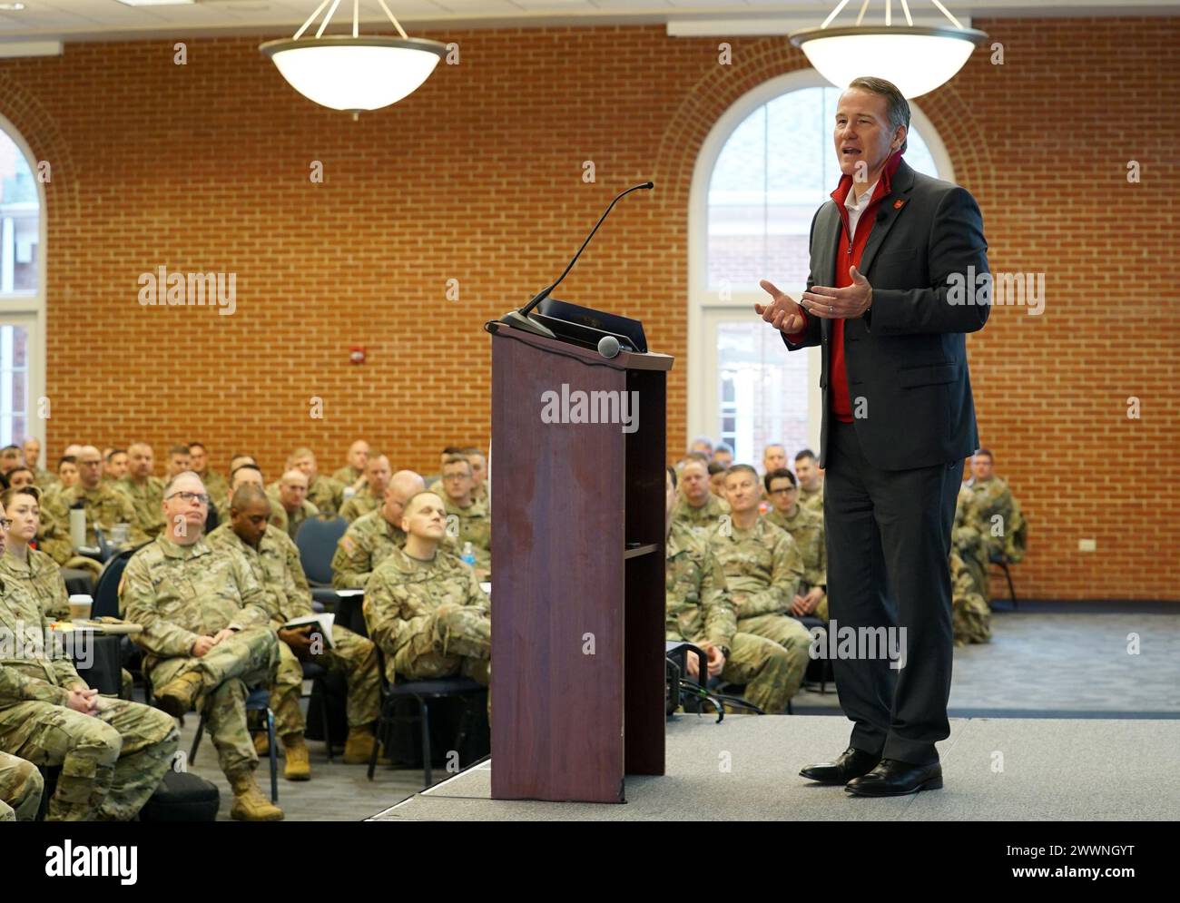 Ohio Lt. Gov. Jon Husted speaks to attendees at the Ohio National Guard ...
