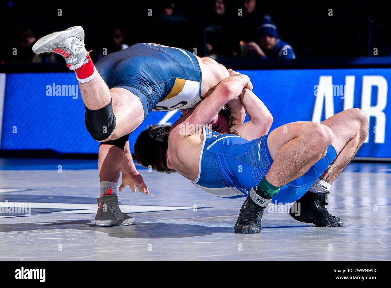 U.S. AIR FORCE ACADEMY, Colo. -- Air Force wrestler Joe Fernau goes for ...