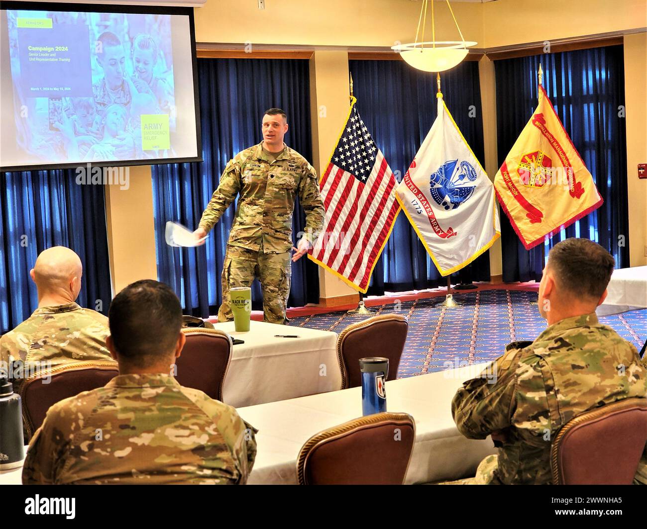 Lt. Col. Michael Corkum, Fort McCoy Garrison deputy commander, talks ...