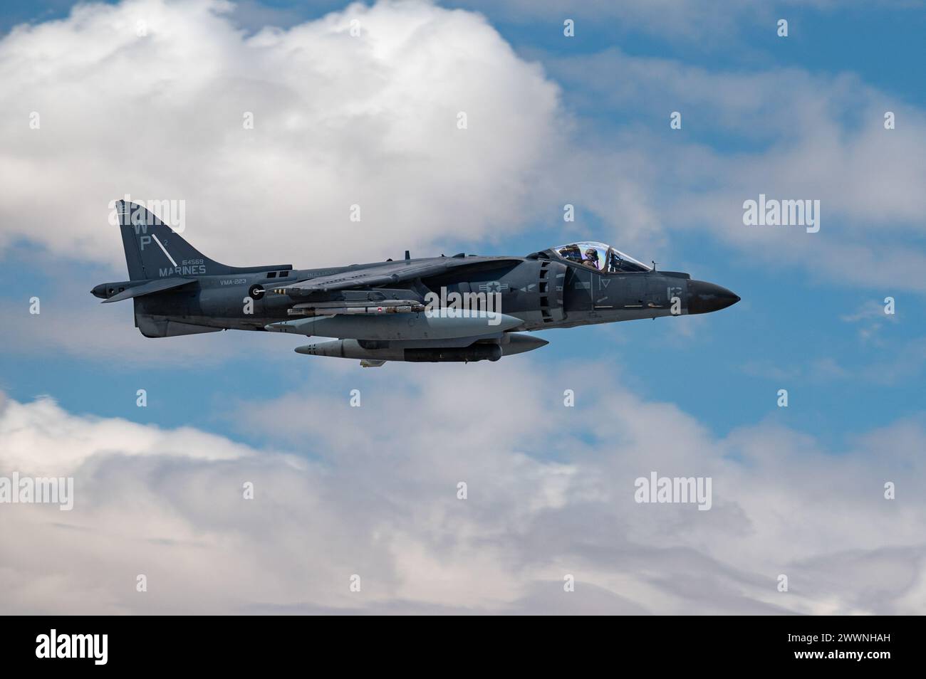An AV-8B Harrier assigned to Marine Attack Squadron 223, Marine Corps ...