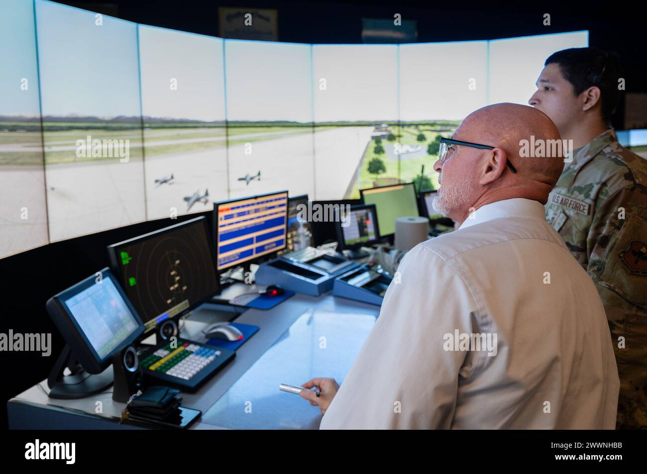 A U.S. Air Force instructor from the 334th Training Squadron teaches a ...