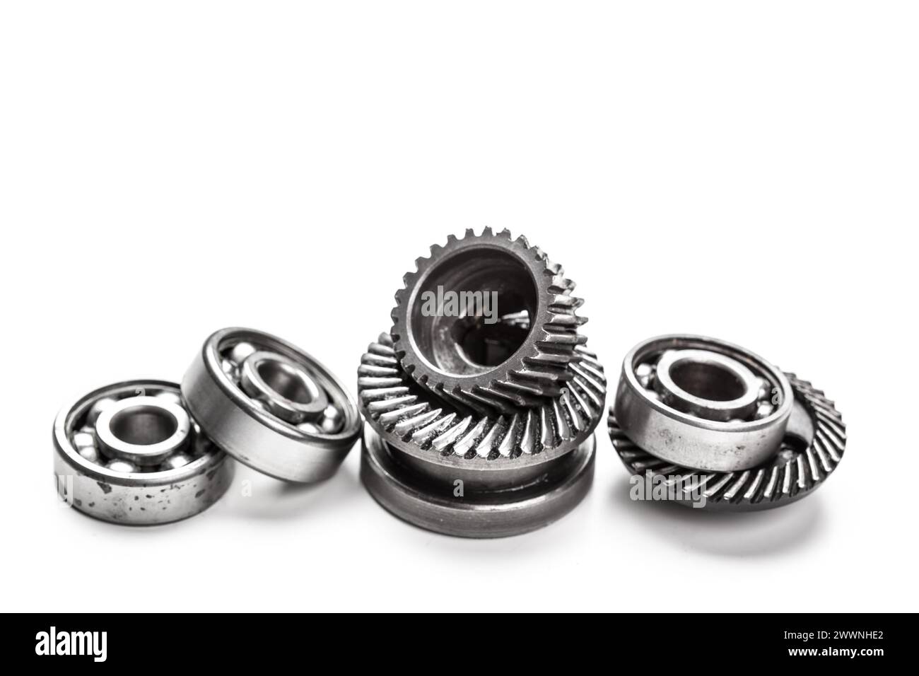 Gear metal wheels, isolated on white background Stock Photo - Alamy