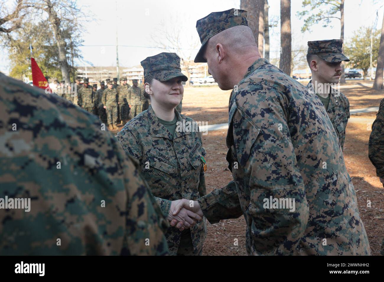 U.S. Marine Corps Brig. Gen. Michael E. McWilliams, right, commanding ...