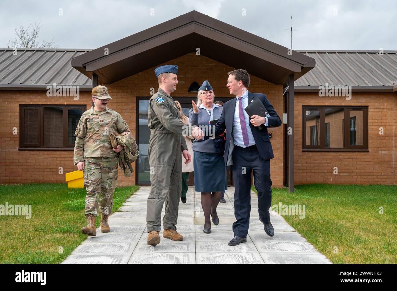 Lt. Col. Eric Rambo, 420th Air Base Squadron commander, left, and ...