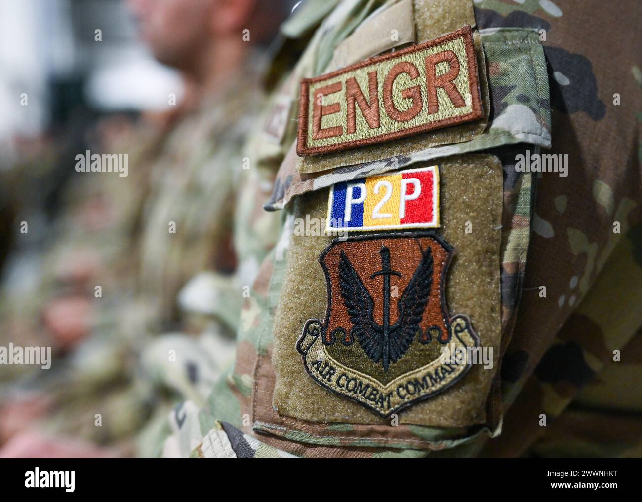 A peer support program patch is worn by a 20th Fighter Wing Airman ...