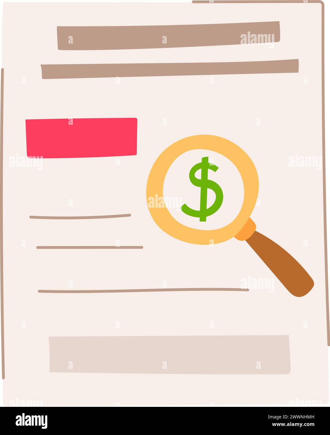 research financial report cartoon vector illustration Stock Vector ...