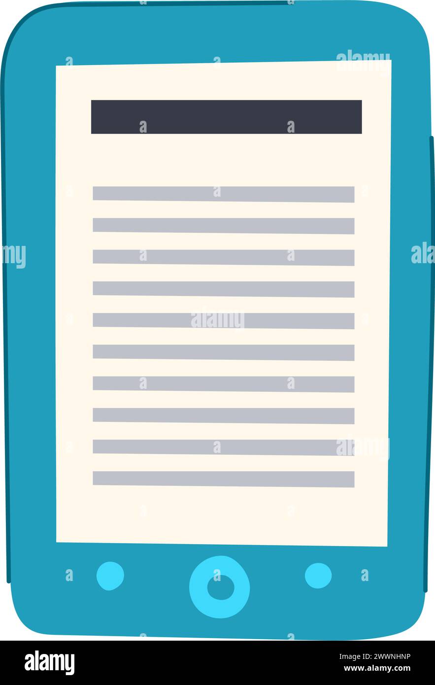 library e-reader cartoon vector illustration Stock Vector Image & Art ...