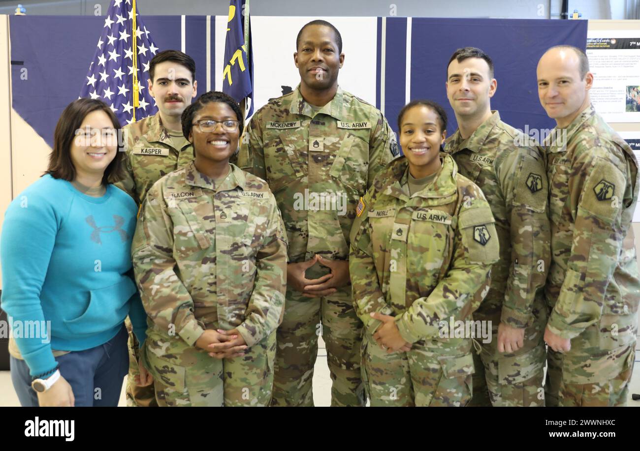 U.S. Army Reserve Staff Sgt. O’Neil McKenley, poses with the survey ...