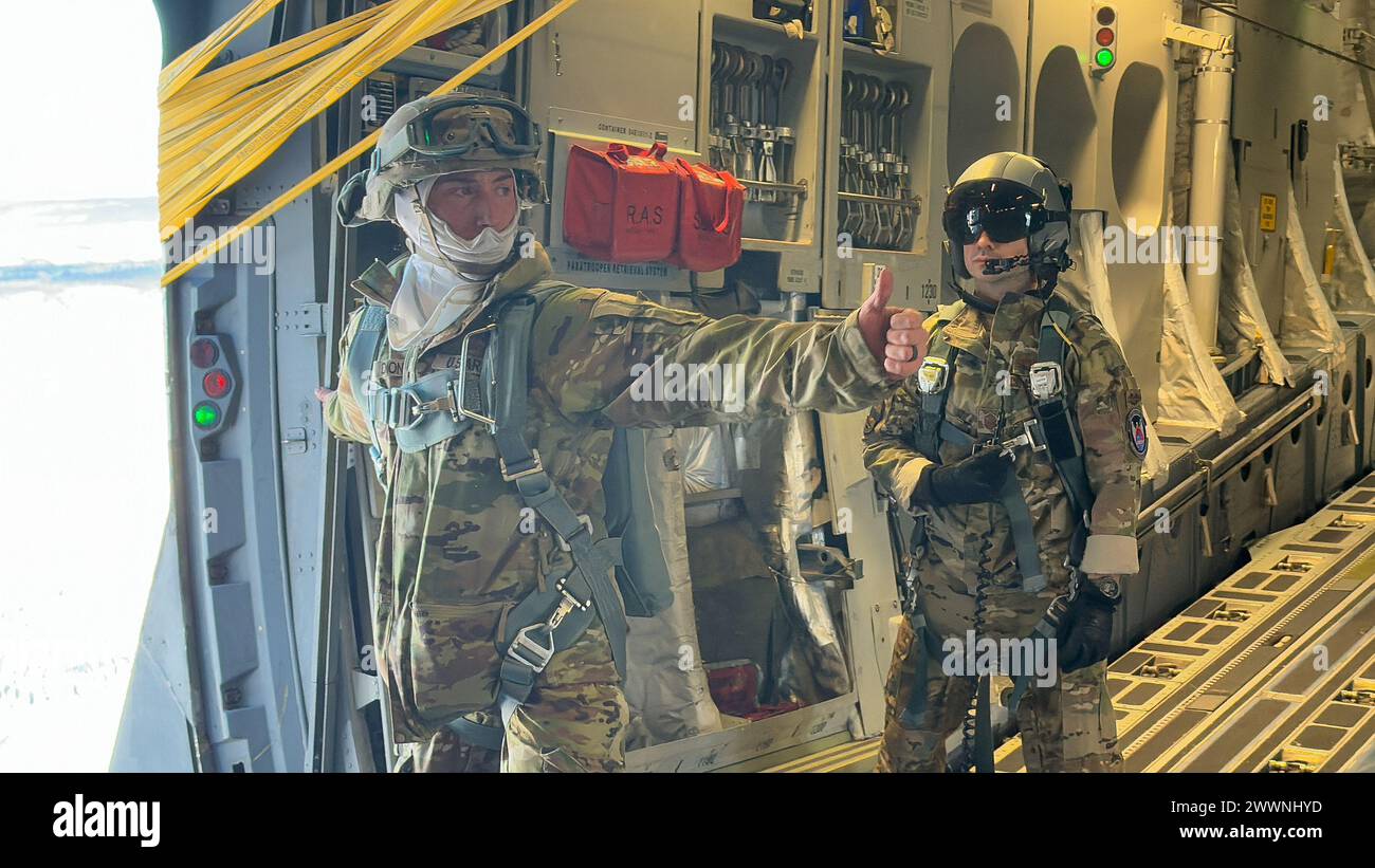 Staff Sgt. Derek Dion, a jumpmaster with 3rd Battalion, 509th Parachute ...