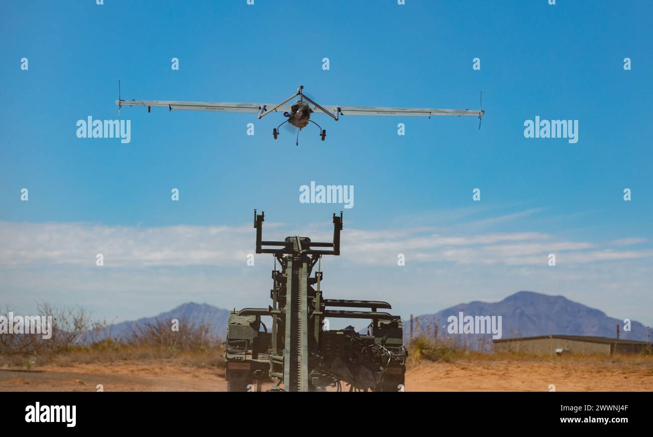 An AAI RQ-7 Shadow unmanned aerial vehicle is launched by U.S. Army ...