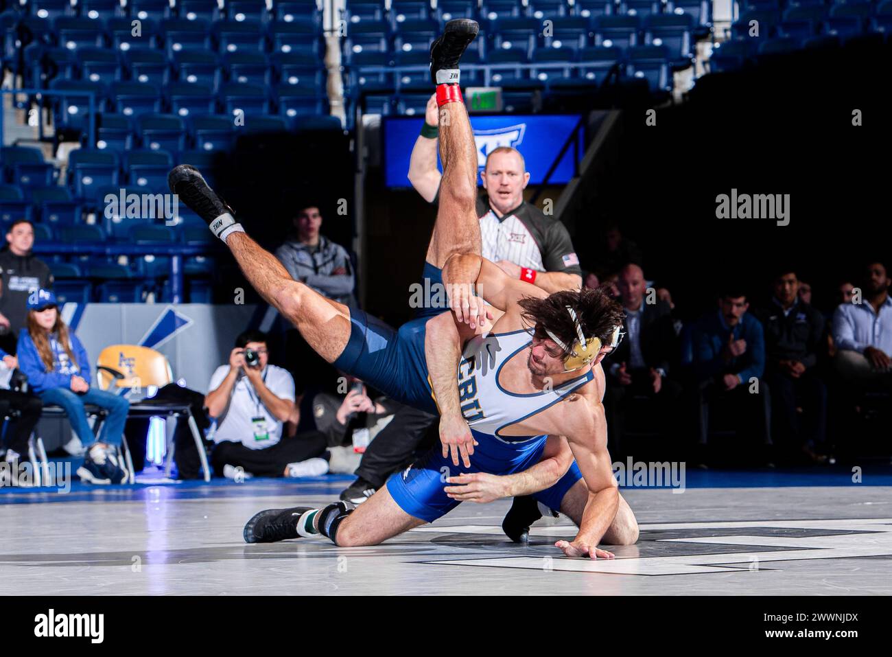 U.S. AIR FORCE ACADEMY, Colo. -- Air Force wrestler Sam Wolf completes ...