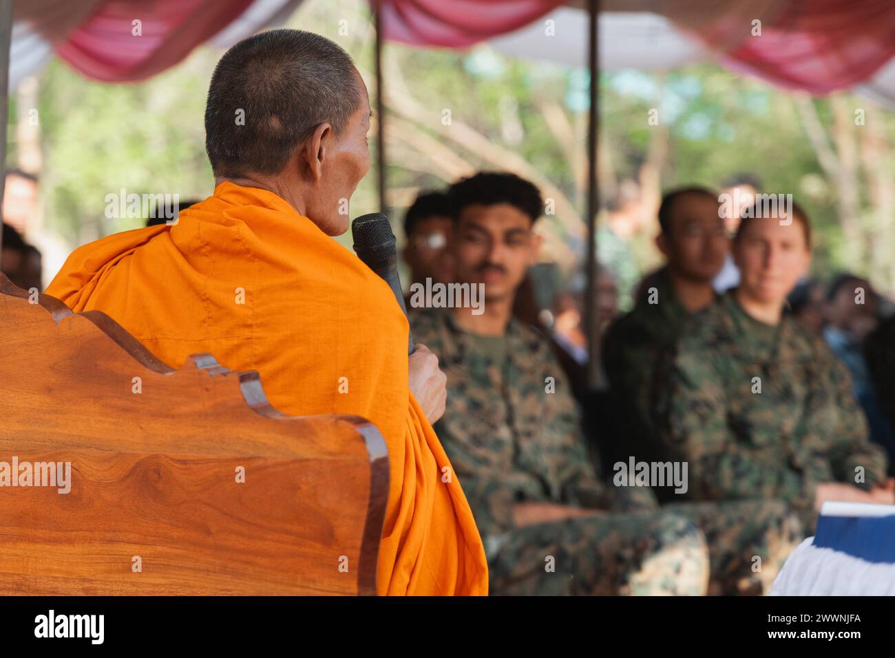 A Buddhist monk performs prayer for the Cobra Gold 24 Groundbreaking ...