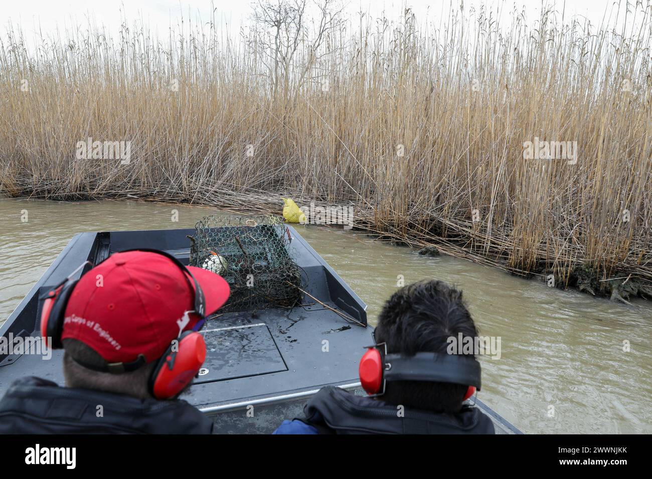 Zachary Gisler, USACE SWG maintenance worker, left, and Obed Contreras ...