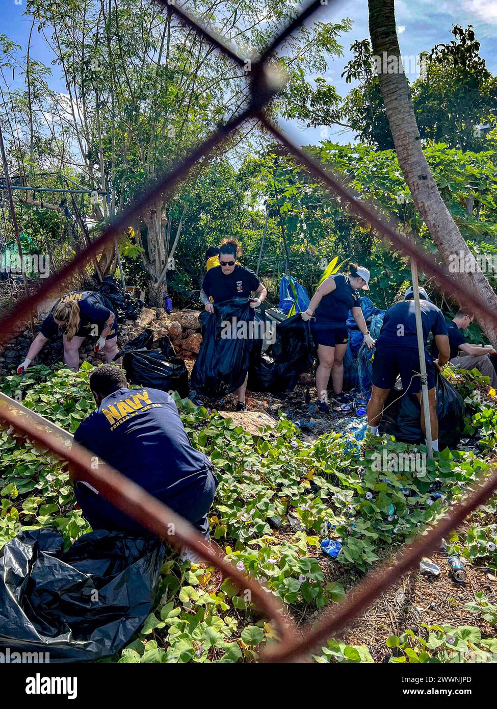 TAMUNING, Guam (Feb. 7, 2024) U.S. Sailors assigned to the Nimitz-class ...